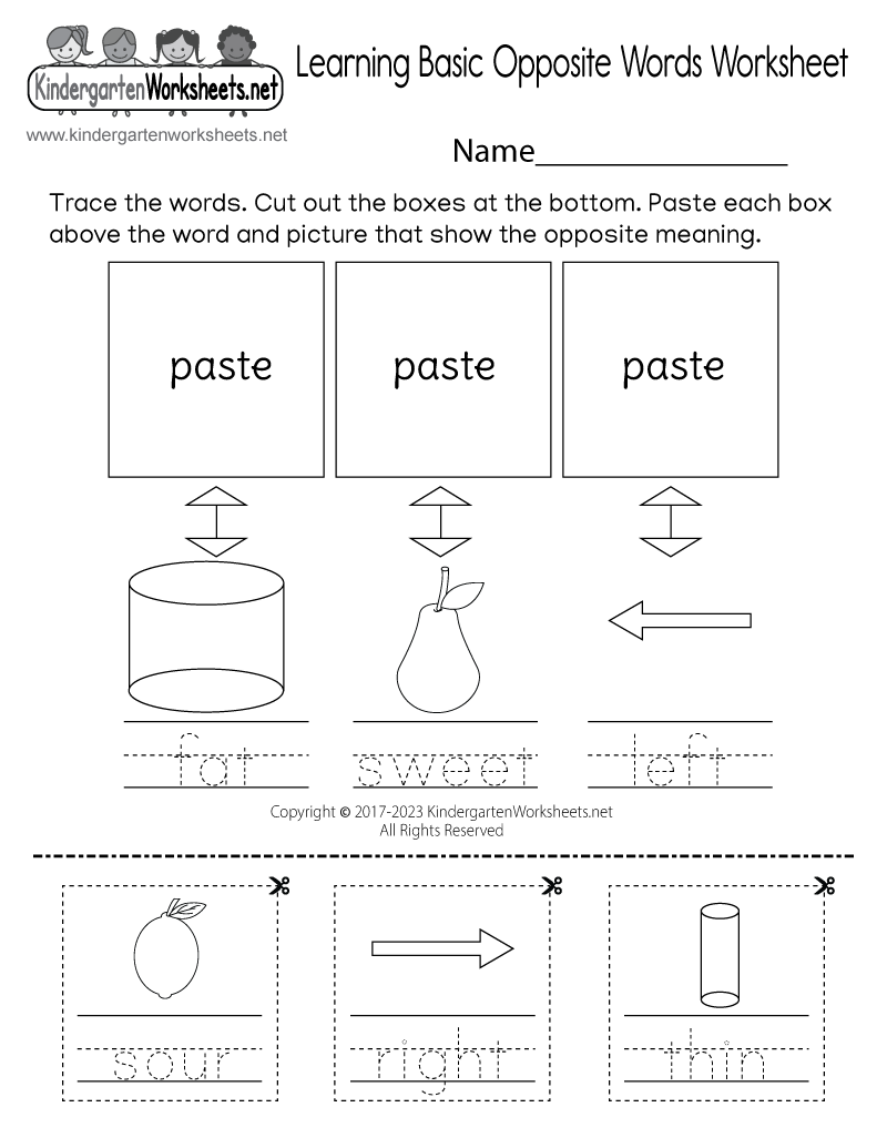 Learning Basic Opposite Words Worksheet Free Kindergarten English Learning Basic Opposite Words Worksheet Free Kindergarten English