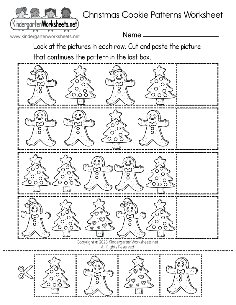 Free Printable Christmas Cookies Worksheet For Kindergarten