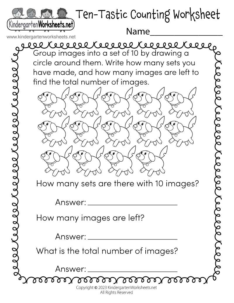 Kindergarten Worksheets Math Counting