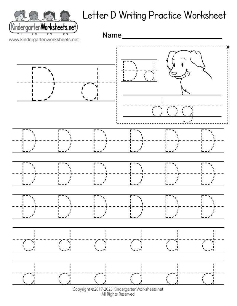 Letter D Worksheets Pdf Recognize Trace Print Letter D Writing 