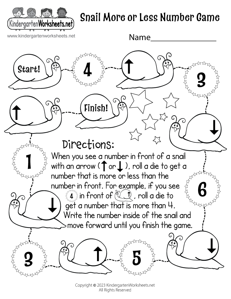 Kindergarten Worksheets Math More Or Less
