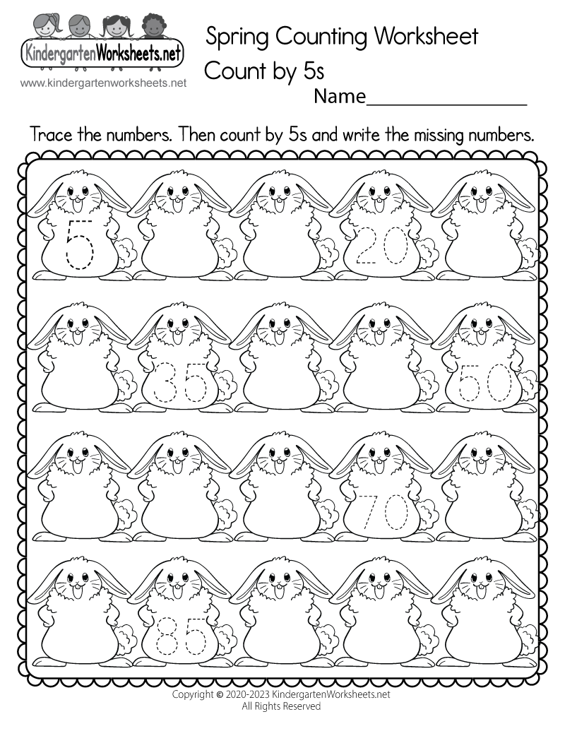 Free Printable Spring Counting Worksheet For Kindergarten Free Printable Spring Counting Worksheet For Kindergarten